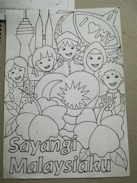 Easy Merdeka Poster Drawing Merdeka Day Malaysia Greeting Cards