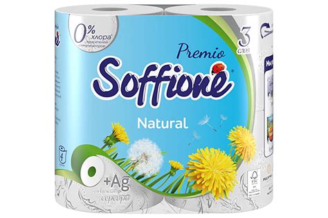 Туалетная бумага трехслойная «Soffione» Premio fresh, 4 рулона - купить ...