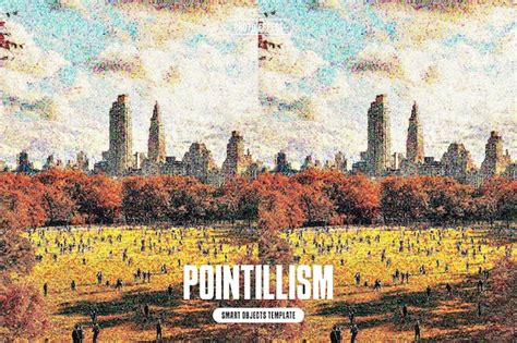 Pointillism Photo Effect For Poster Premium Psd