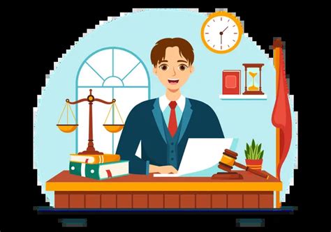Best Male Judge Giving Justice At Cout Illustration Download In Png