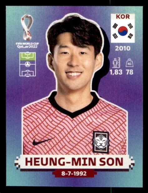 Panini World Cup 2022 Qatar Pegatina Heung Min Son Corea República No