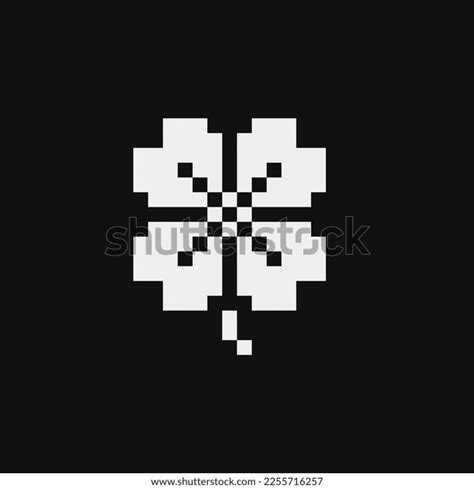 Four Leaf Clover Pixel Art Icon Stock Vector Royalty Free 2255716257