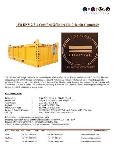 15ft Half Height Container Pdf