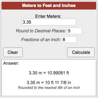 Meters To Feet Conversion M To Ft