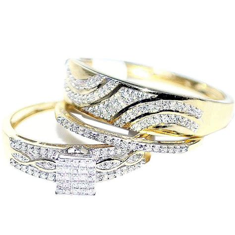 His And Her Rings Set Tio Set K Gold Cttw Pc Set