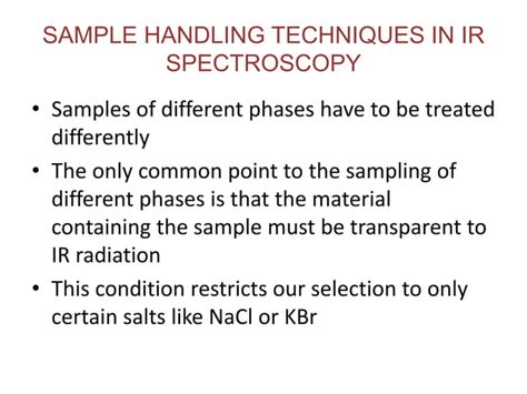 Sampling Techniques In Infra Red Spectroscopy By Saikanth Pptx