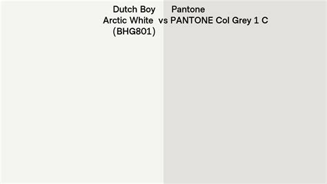 Dutch Boy Arctic White BHG Vs Pantone Col Grey C Side By Side Comparison