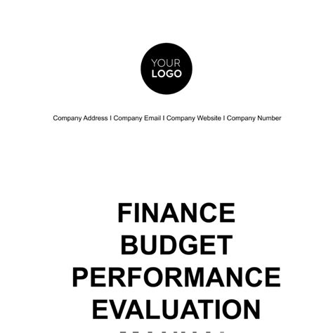 Finance Budget Performance Evaluation Manual Template Edit Online And Download Example