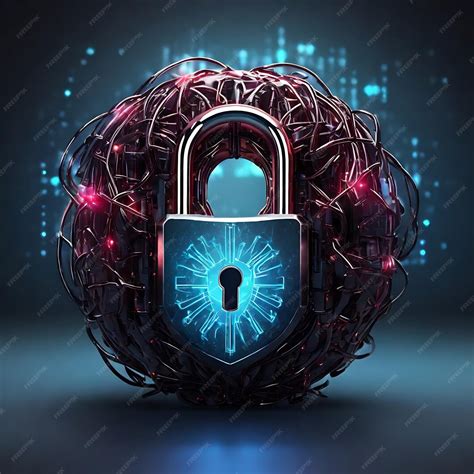 Premium Photo Lock Digital Background Cyber Security Symbol Neural