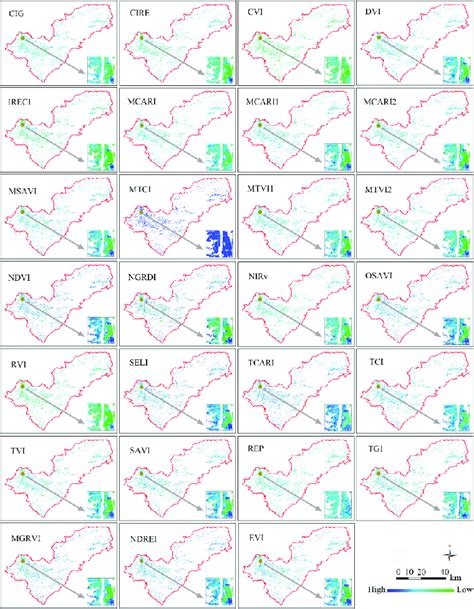 Spatial Distribution Of The Crop Spectral Variables Numerous Download Scientific Diagram