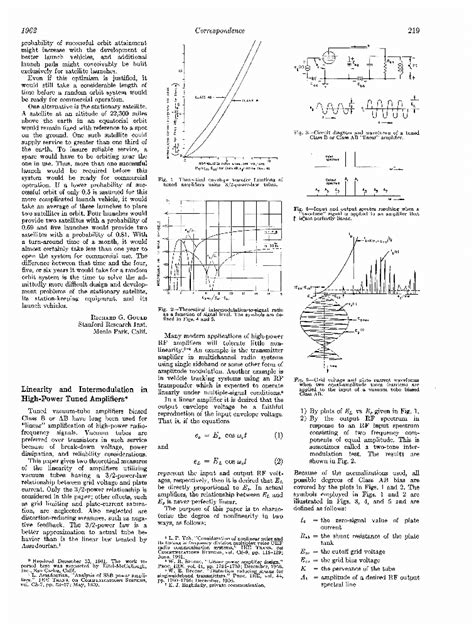 Linearity And Intermodulation In High Power Tuned Amplifiers Ieee