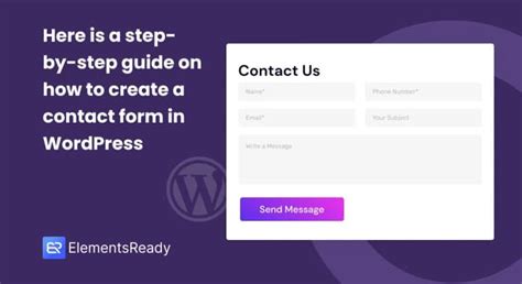 How To Create A Contact Form In Wordpress ElementsReady