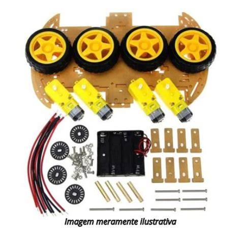 Kit Chassi Carro 4wd 4 Rodas Robótica Arduino Smartprojects Brasil