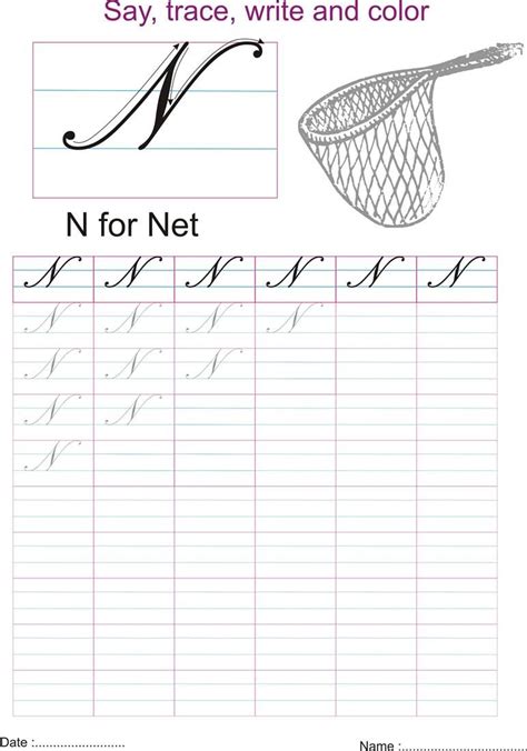 Cursive Captial Letter N Worksheet Prebabe Activity Sheets Prebabe Letters Learning
