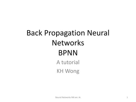 Ppt Back Propagation Neural Networks Bpnn Powerpoint Presentation Free Download Id5256672