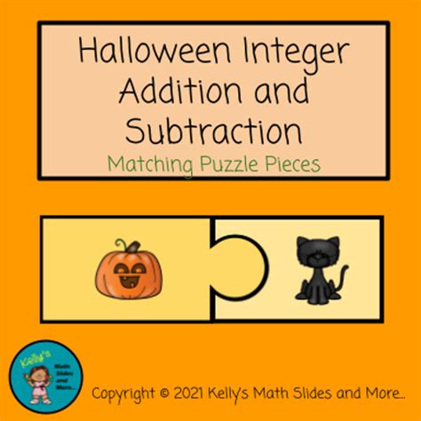 Christmas Integer Matching Puzzle Pieces Addition And Subtraction