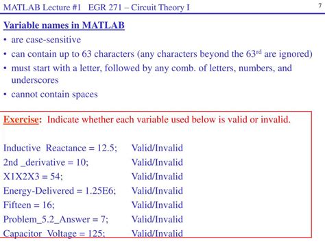 Ppt Matlab Lecture 1 Egr 271 Circuit Theory I Powerpoint