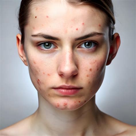 Acne On Facial Skin Dermatological Disease Premium Ai Generated Image