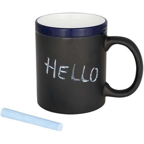 Tasse Décriture Chalk 330ml Bleu Imprimé Et Personnalisé Pour Votre