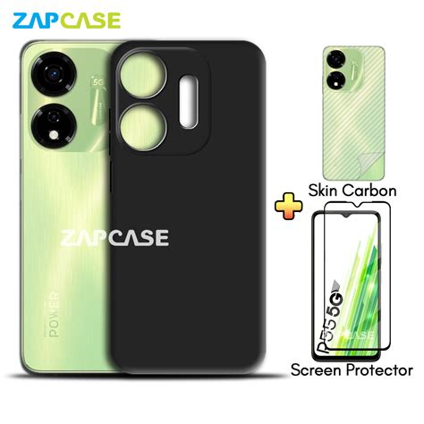 Paket In Case Itel P G Casing Ultra Slim Matte Free Tempered Glass Dan Skin Carbon Lazada