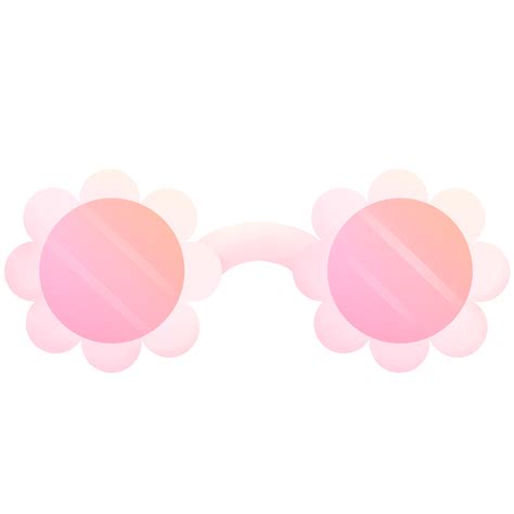 Flower Shaped Sunglasses Pink Sunglasses Icon Isolated Illustration