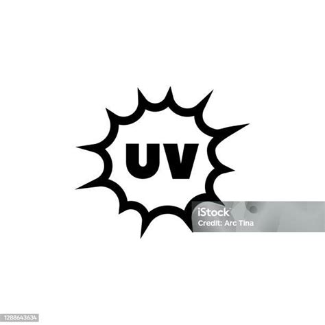 Uv 선 레이 울트라 바이올렛 보호 플랫 벡터 아이콘 그림입니다 흰색 배경에 간단한 검은 기호 Uv 선 레이 웹 및 모바일 Ui 요소에 대한 울트라 바이올렛 보호 기호