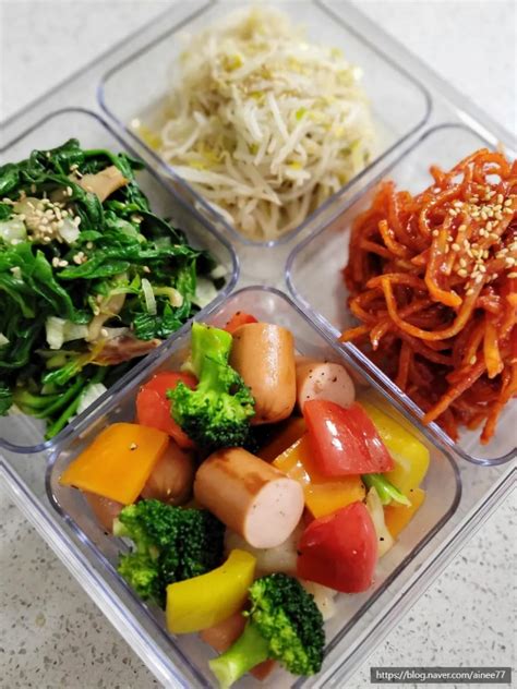 일주일 밑반찬 만들기 숙주나물무침 시금치무침 진미채고추장무침 소세지야채볶음 집밥 레시피 부모님반찬 네이버 블로그