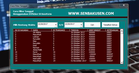 Cara Filter Cari Data Berdasarkan Tanggal Menggunakan DTPicker Vba