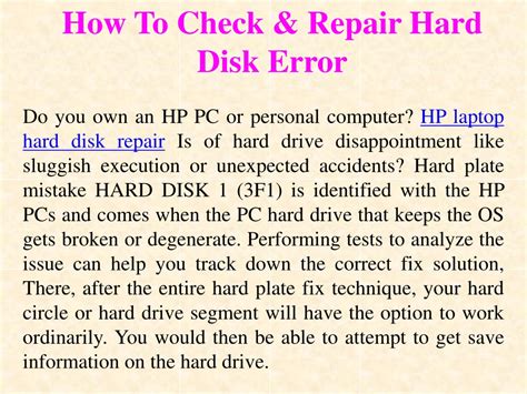 PPT How To Check Repair Hard Disk Error PowerPoint Presentation ID 10440666