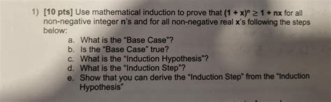 Solved 1 10 Pts Use Mathematical Induction To Prove That