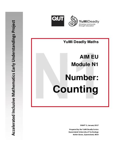 Fillable Online Research Qut Edu AIM EU Module N1 Number Counting
