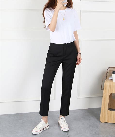 S 3x 빅사이즈 여성 슬랙스 슬림핏 팬츠 키작녀 오피스룩 정장바지 유니폼 2기장 이지 슬랙스