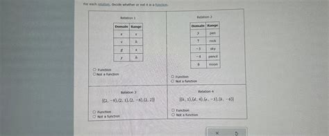 Solved For Each Relation Decide Whether Or Not It Is A Chegg Com