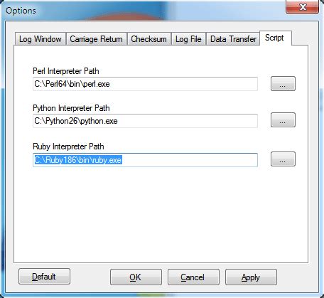 Run Ruby Script Automatically In Comm Operator Serial Port Tool