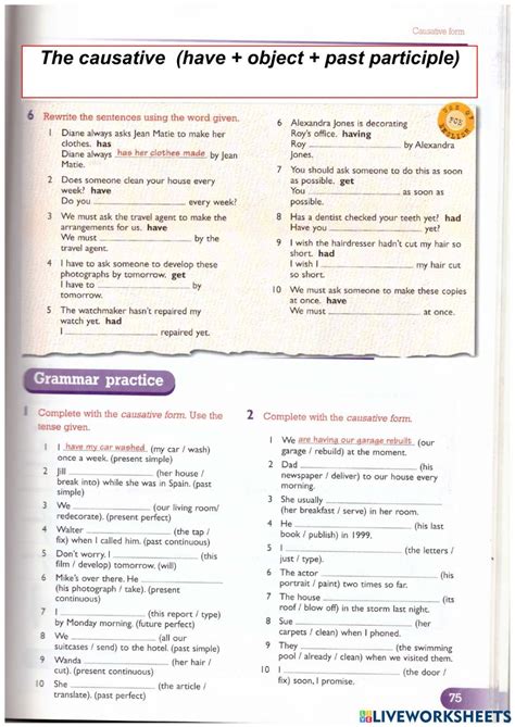 The Causative Activity English Grammar Exercises English Phrases