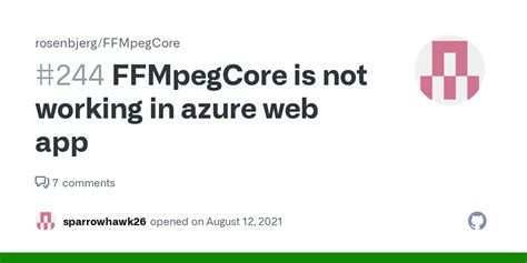 Ffmpegcore Is Not Working In Azure Web App Issue Rosenbjerg Ffmpegcore Github
