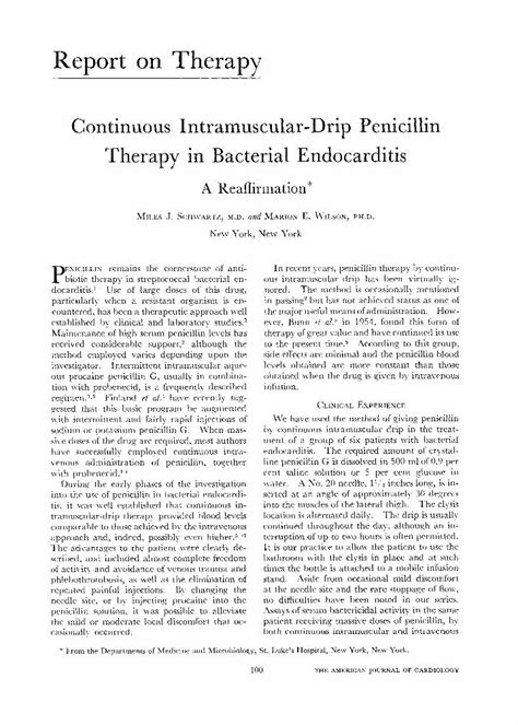 Pdf Continuous Intramuscular Drip Penicillin Therapy In Bacterial