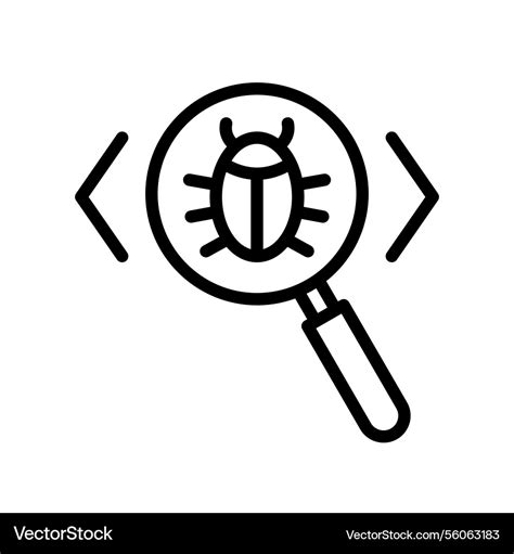 Code Review For Search And Find A Software Bug Vector Image