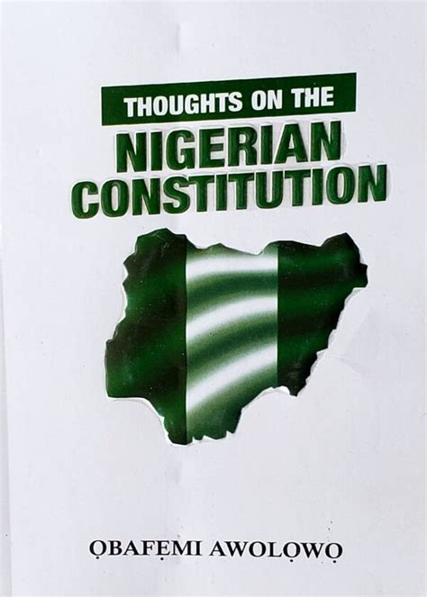 Thoughts On The Nigeria Constitution Sunshine Bookseller