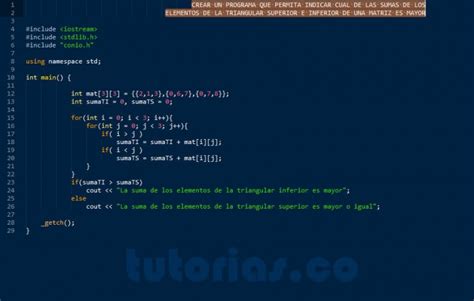 Arrays Visual C Suma Mayor Entre Triangulares De Matriz Tutorias Co