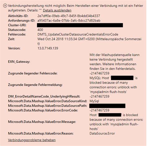 Solved On Premises Date Gateway Max Connections Error On