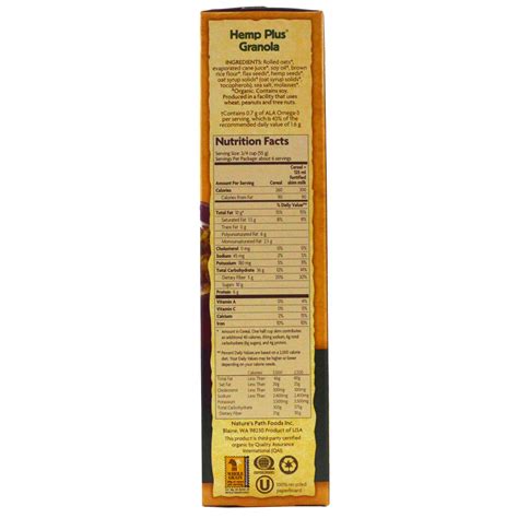Natures Path Organic Hemp Plus Granola Cereal 115 Oz 325 G