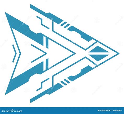 Cyberpunk Game Cursor Blue Arrow For Digital Dashboard Royalty Free
