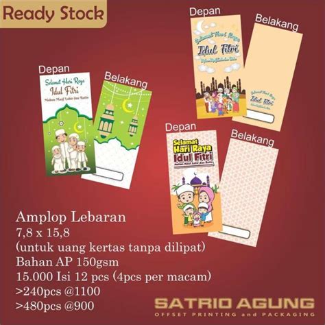 Jual Angpao Lebaran Amplop Idul Fitri Di Seller Satrio Agung Printing