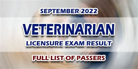 Veterinarian Licensure Exam Result September 2022 Full List