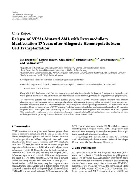 Pdf Relapse Of Npm1 Mutated Aml With Extramedullary Manifestation 17