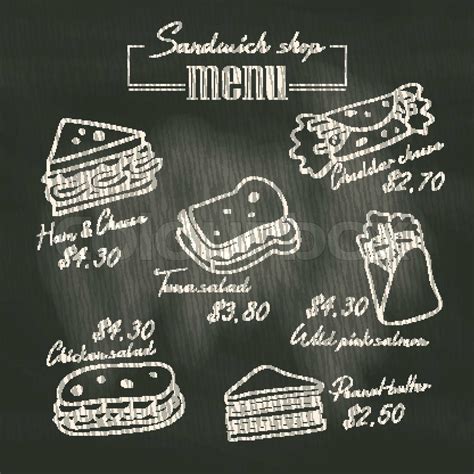Tegning Sandwich Morgenmad Stock Vektor Colourbox