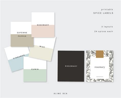 Free Printable Spice Labels • Aline Bea