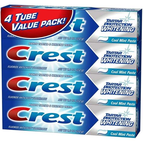 Crest Tartar Protection Whitening Toothpaste Cool Mint 8 2 Oz Pack