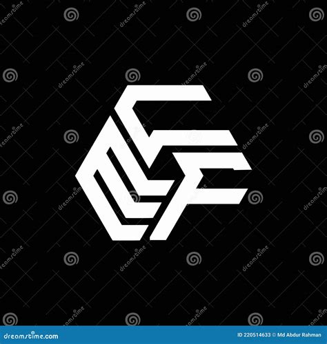 Ecf Letter Logo Design On Black Background Ecf Creative Initials Letter Logo Concept Stock